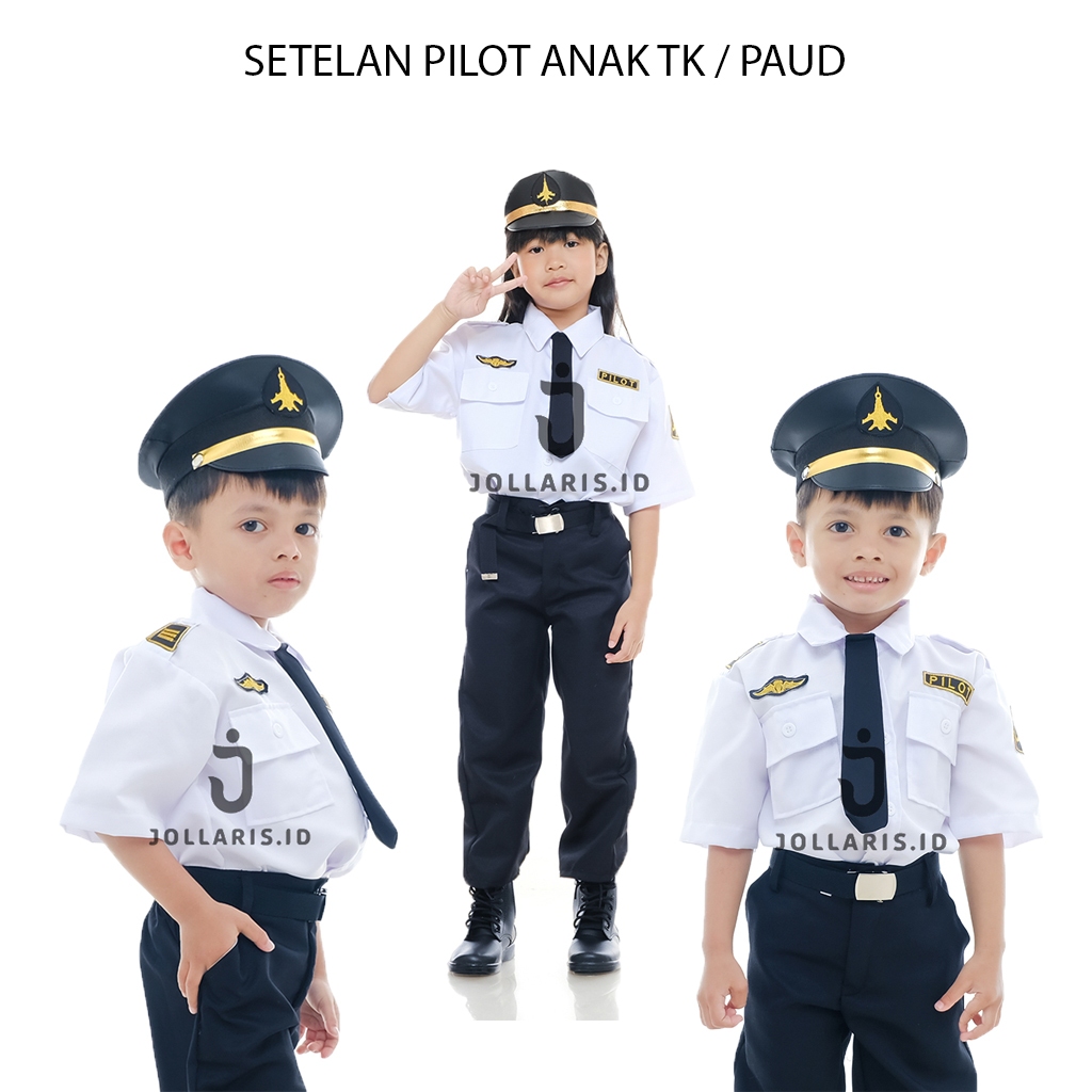 Jual PROFESI ANAK KOSTUM PILOT CARNAVAL AGUSTUSSAN CEWE COWOK TK PAUD ...