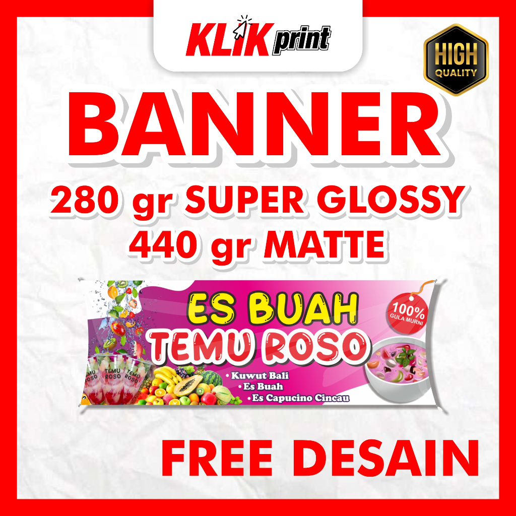 Jual CETAK BANNER SPANDUK BALIHO 280 GR 440 GR FREE DESAIN | Shopee Indonesia