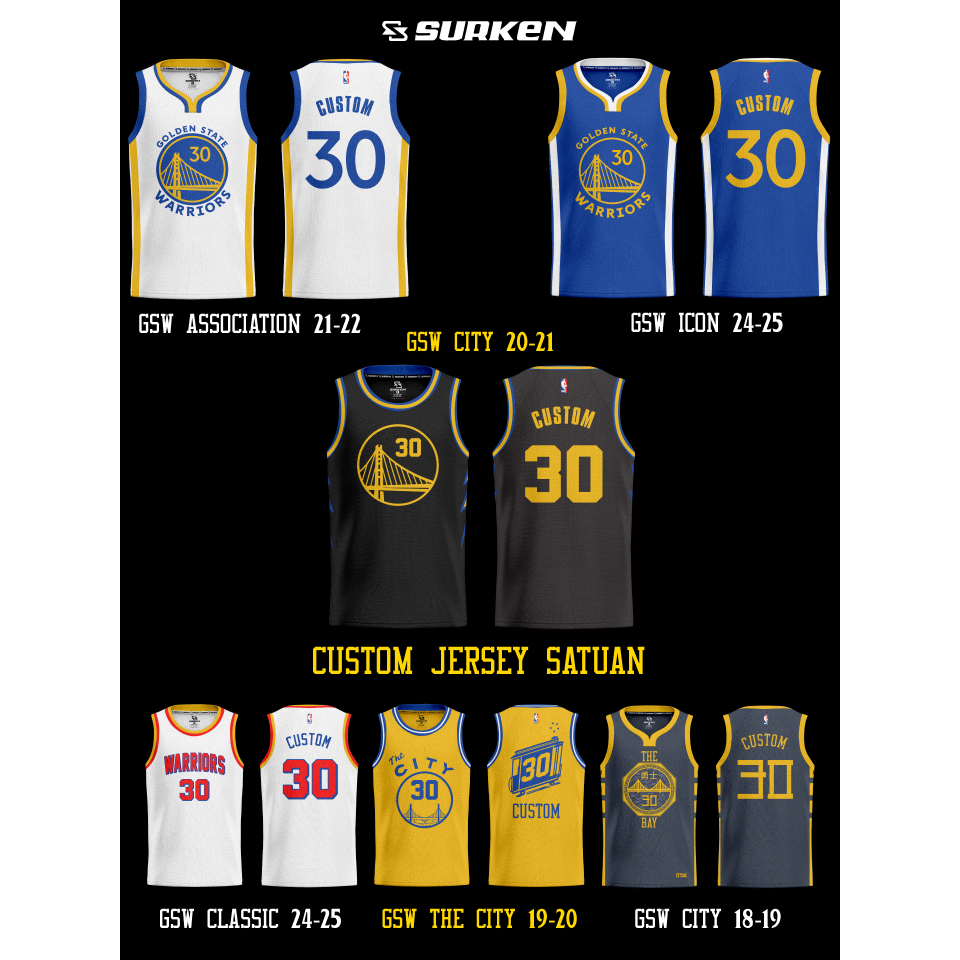 Jual Custom jersey Golden State Warriors GSW (Atasan) | Shopee Indonesia
