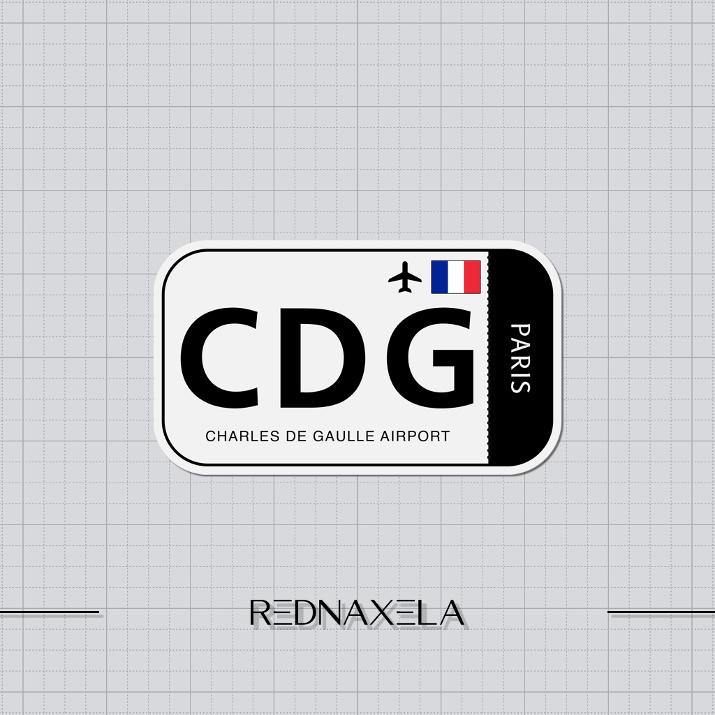 Jual Stiker Vinyl Charles de Gaulle Airport Code CDG Sign Sticker ...