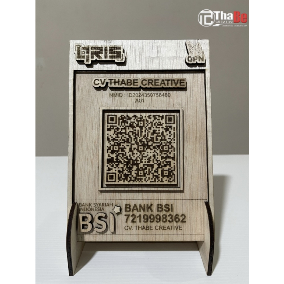 Jual Stand Display Barcode QRIS Toko - Bahan Flywood / Kayu Elegan ...