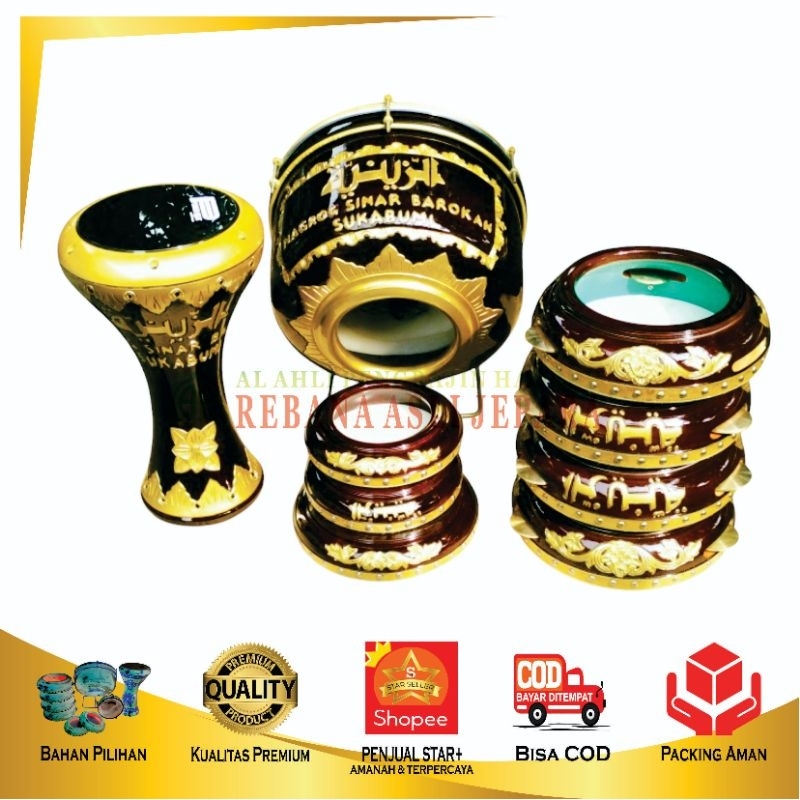 Jual REBANA HADROH BERKUALITAS VERSI HABIB SYEH, UKIR NAMA GRUP ...