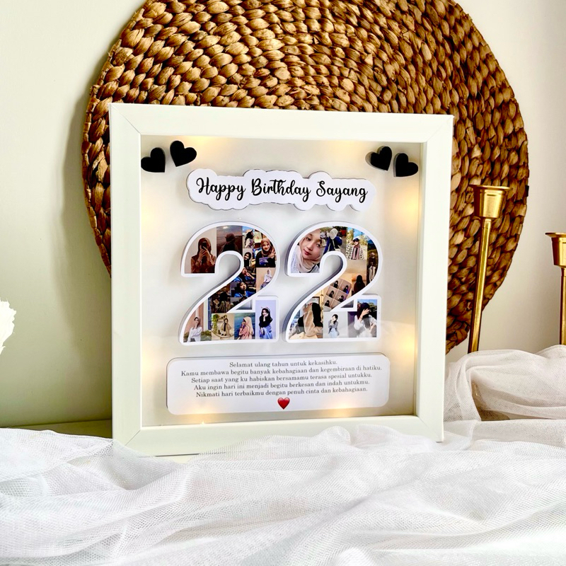 Jual 3D Figura Angka | bingkai 3d custom foto | kado ulang tahun | kado ...