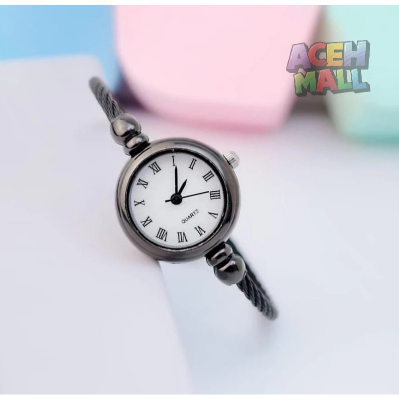 Jual Jam Tangan Model Gelang Rantai Ulir Stainless Steel Pasir Korea ...