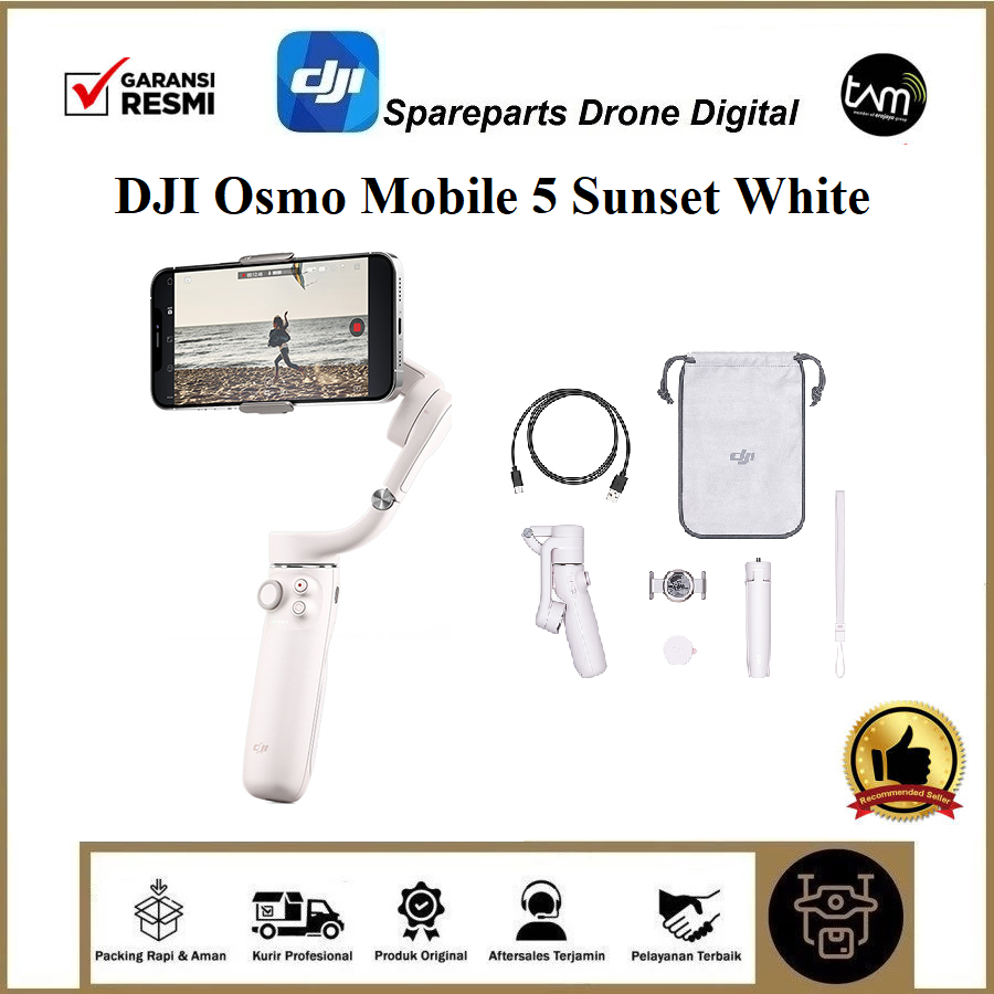 Jual DJI Osmo Mobile 5 Sunset White Garansi TAM Original - DJI OM5 Sunset White Original ...