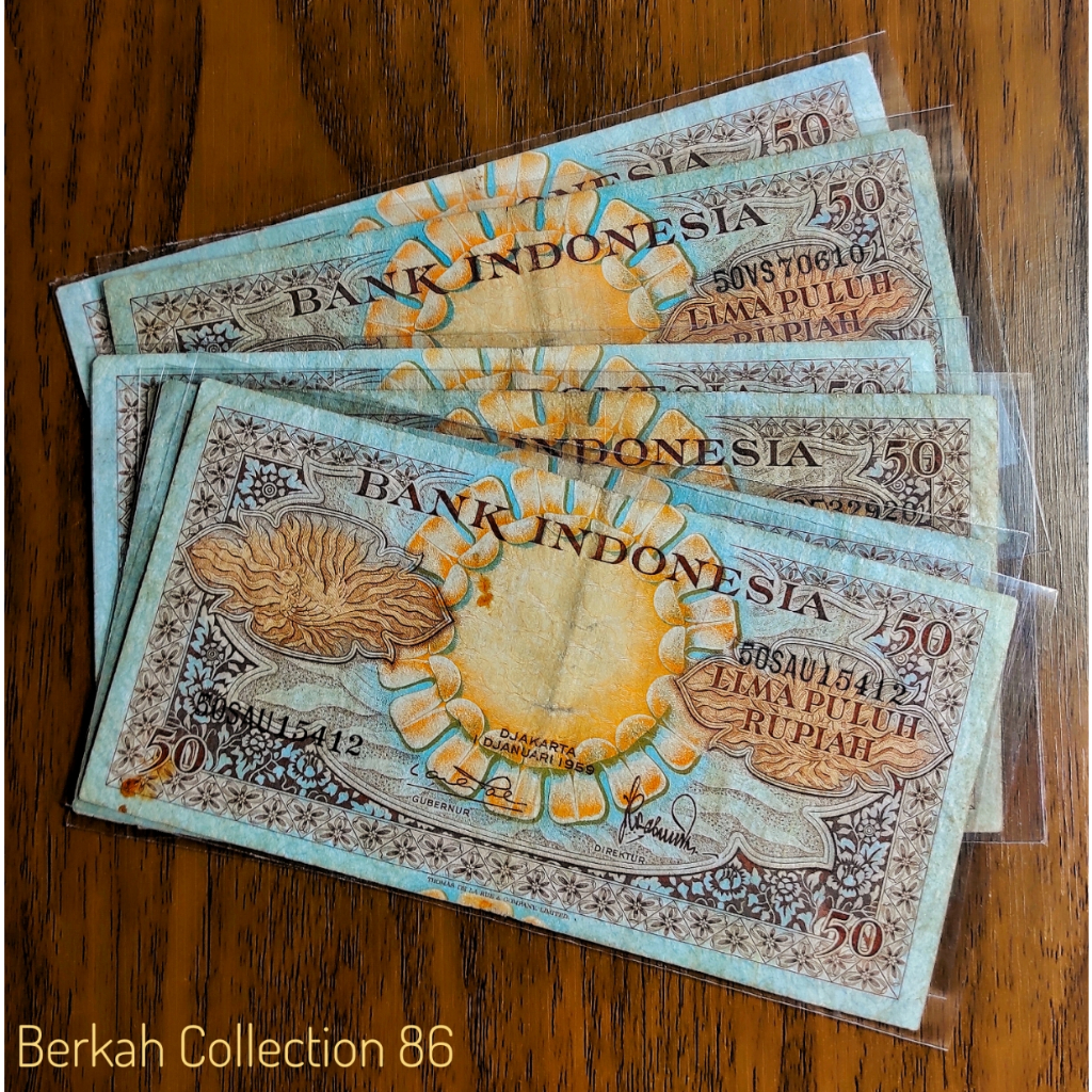 Jual Uang 50 Rupiah Seri Bunga Tahun 1959 Asli | Shopee Indonesia