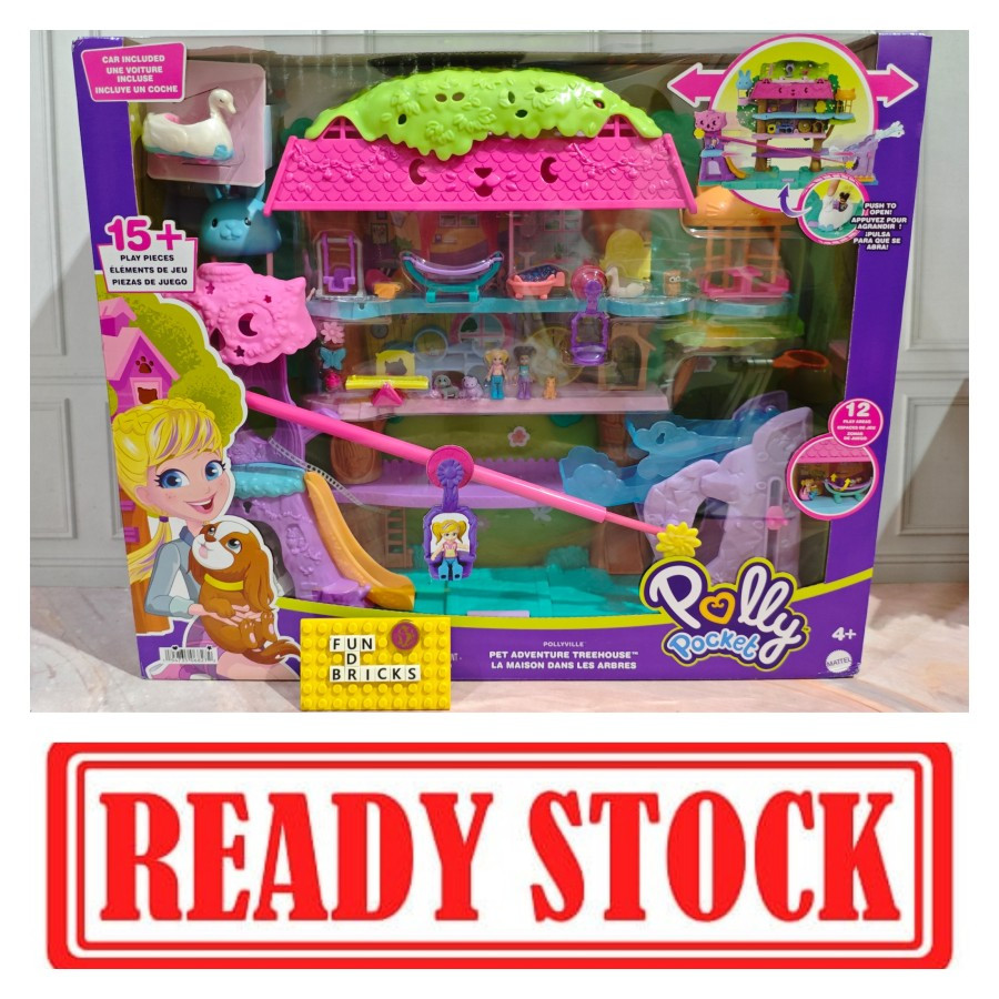 Jual Polly Pocket Adventure Treehouse Mattel Mainan Figure Set | Shopee ...