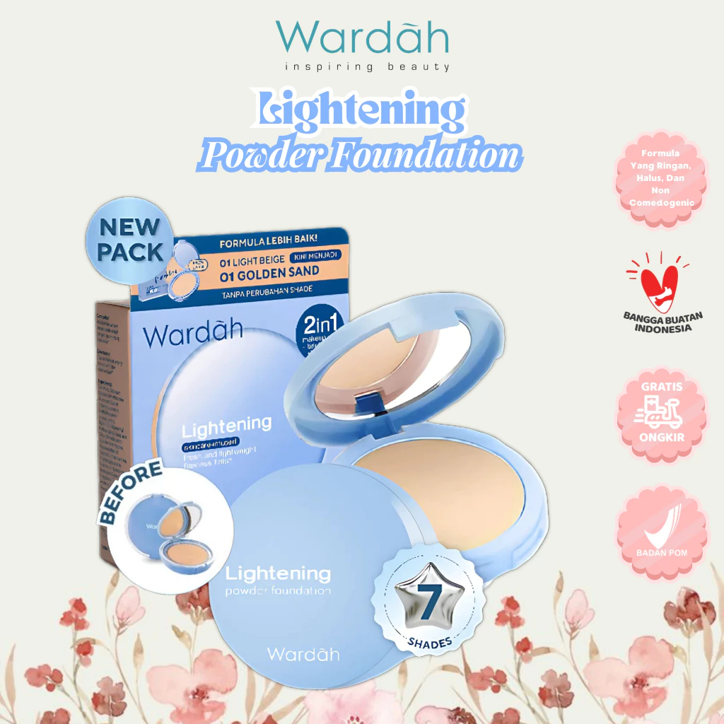 Jual Wardah Lightening Powder Foundation Light Feel 12 g Two Way Cake ...