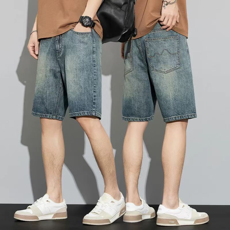 Jual Celana pendek pria jeans Korean style retro cowok jeans jumbo ...