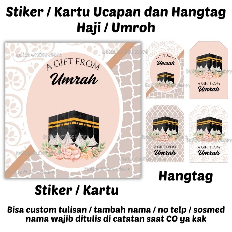 Jual stiker / Kartu Ucapan / Hangtag Gift From Hajj Umrah Label Hadiah ...