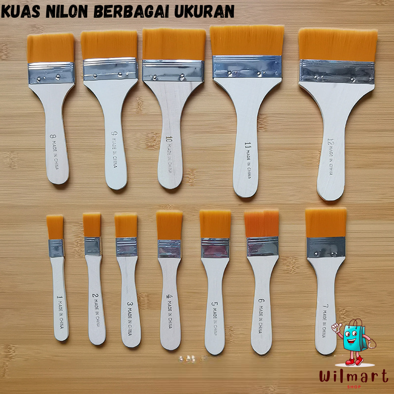 Jual KUAS LEBAR Nilon Bulu Halus / Kuas Cat Lukis Acrylic Minyak Water ...