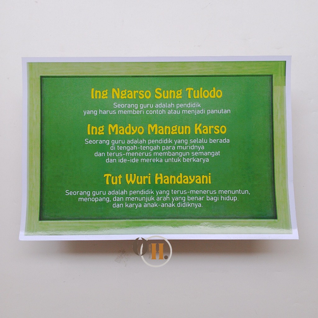 Jual Poster ing ngarso sung tulodho - Ki hajar dewantara - Poster ...