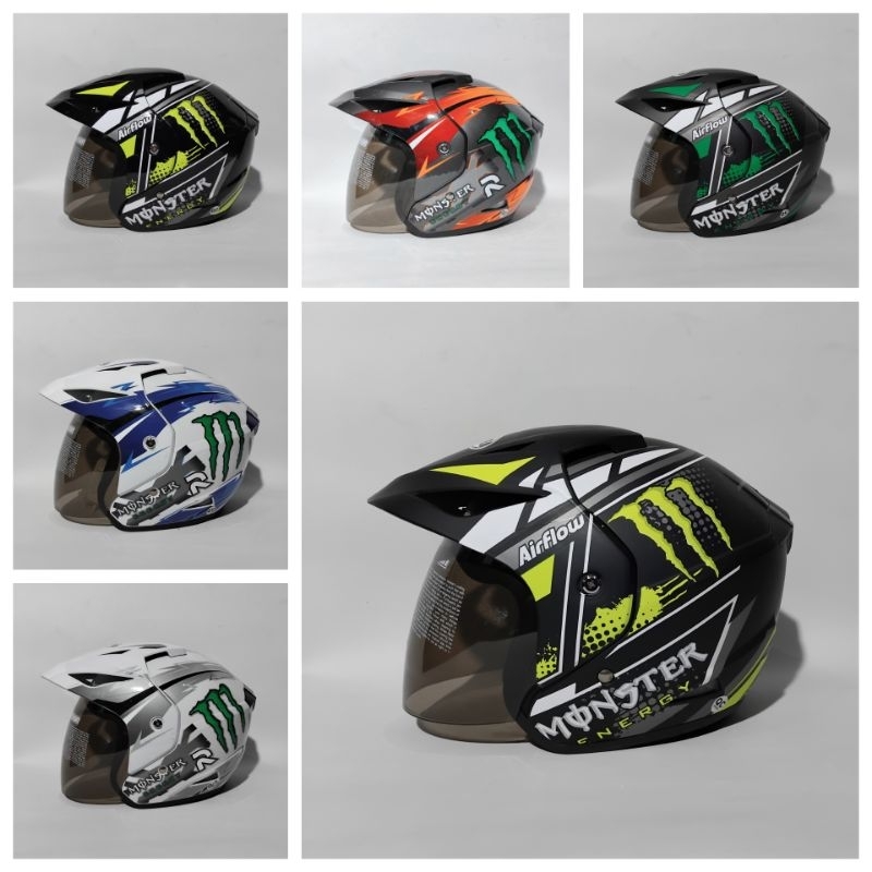 Jual HELM TAKIRA REMAJA DEWASA MOTIF MONSTER SINGLEVISOR HITAM SMOKE ...