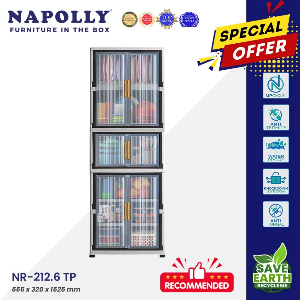 Jual Rak Piring / Lemari Piring /Lemari Plastik Napolly NR-212.6 TP PUMA | Shopee Indonesia