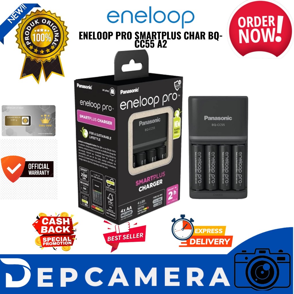 Jual Panasonic Eneloop Pro Smart & Quick Charger AA 4PCS 2H ( BQ-CC55 ...