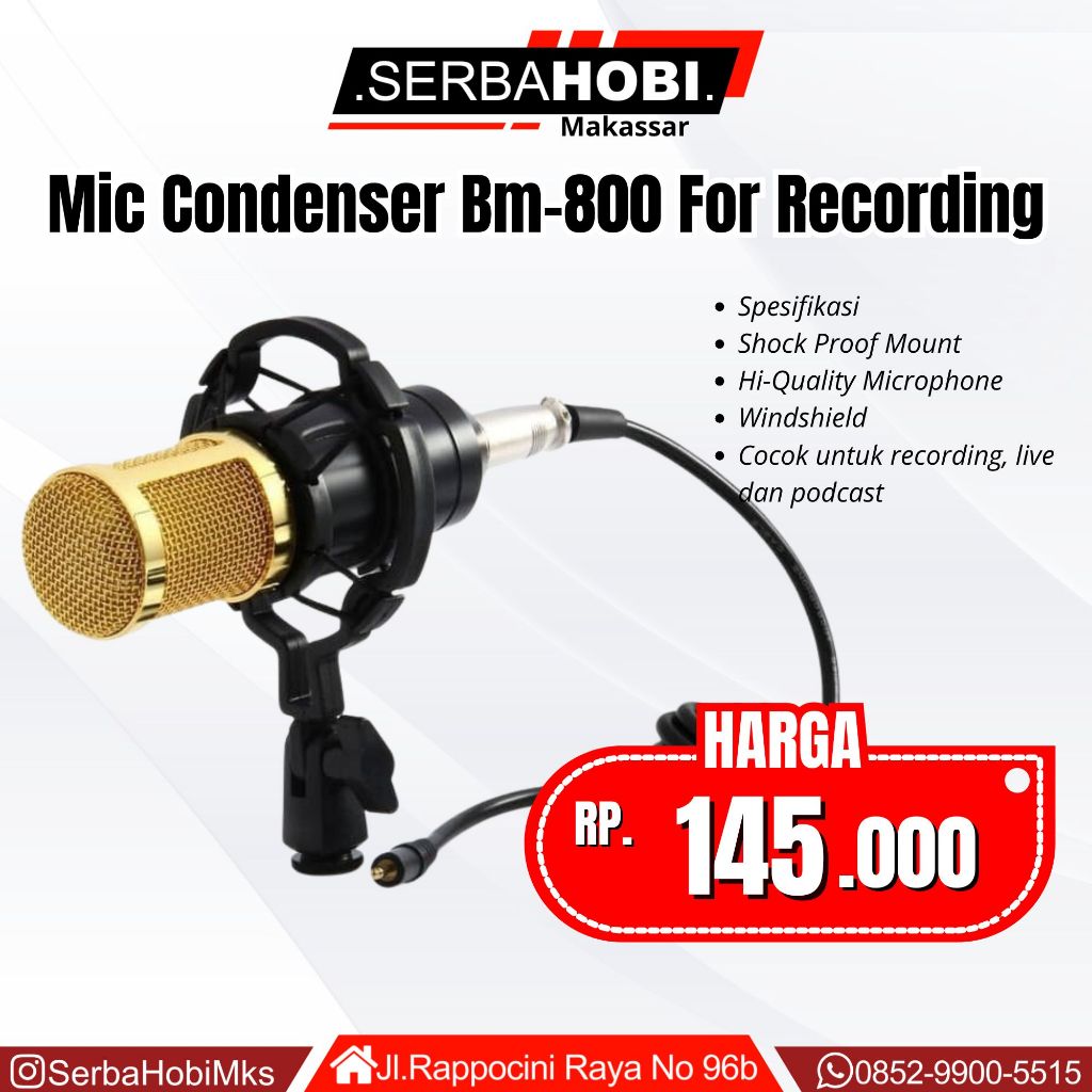 Jual Microphone Condenser Bm-800 For Studio Recording | Shopee Indonesia