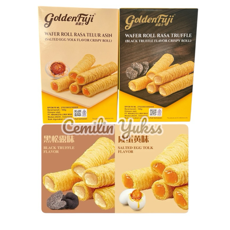 Jual Golden Fuji Salted Egg Yolk Crispy Roll Black Truffle Crispy Roll ...