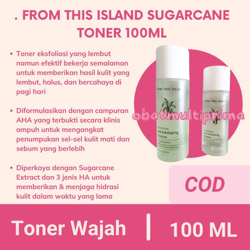 Jual From This Island Sugarcane 7% AHA Exfoliating Solution Toner ...