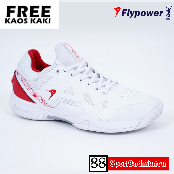 Jual Flypower Hrusangkali Olympic White/Red - Sepatu Badminton Original ...