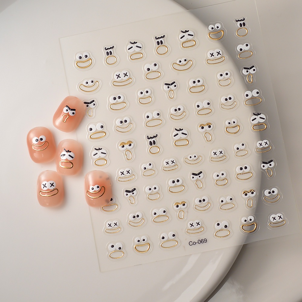 Jual STICKU - Sticker Kuku EMOJI 5D Nail Art Sticker Sticker Kuku Lucu ...