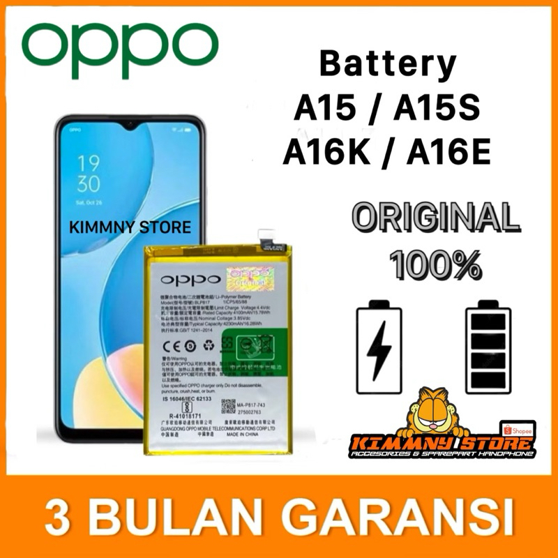 Jual Baterai Battery Batre 0ppo A15 / A15S / A16K / A16E BLP817 ...