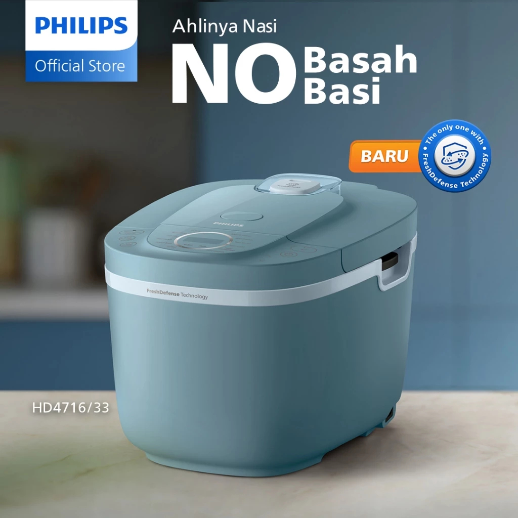 Jual PHILIPS Digital Rice Cooker HD4716/33 | Biru | 400 Watt | Magicom | 1.8L | 16 Menu Masak ...