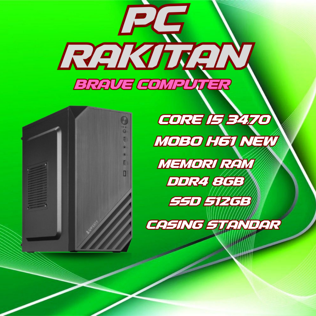 Jual PC Komputer CPU Rakitan Core I5 3470 RAM 8GB SSD 512GB Casing Standar Siap Pakai Admin ...