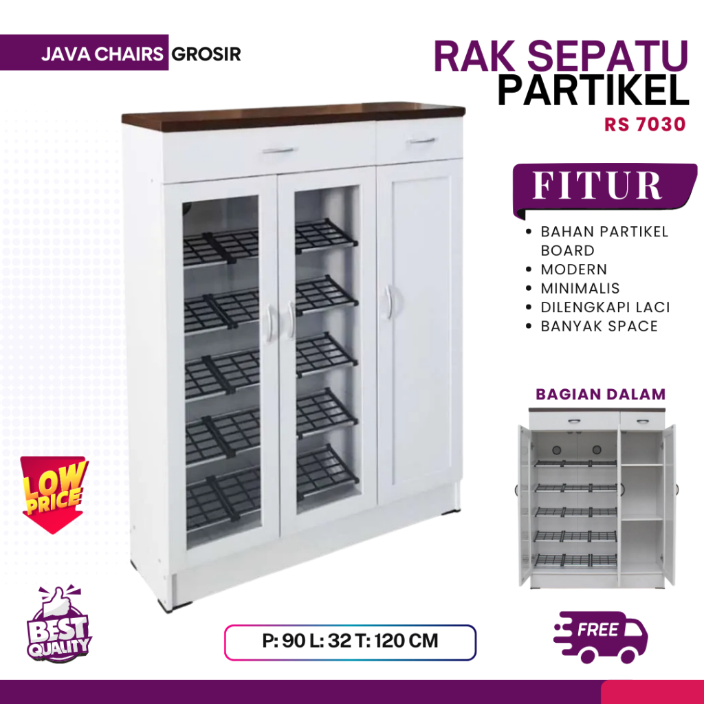 Jual Rak Sepatu Partikel Board Minimalis/ Rak Sepatu Murah/ Tempat ...