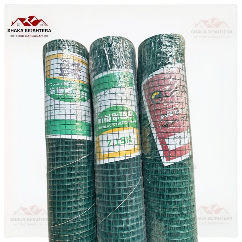 Jual KAWAT RAM LOKET PVC HIJAU ayakan kandang 1 roll 1/2 dan 3/4 inch ...