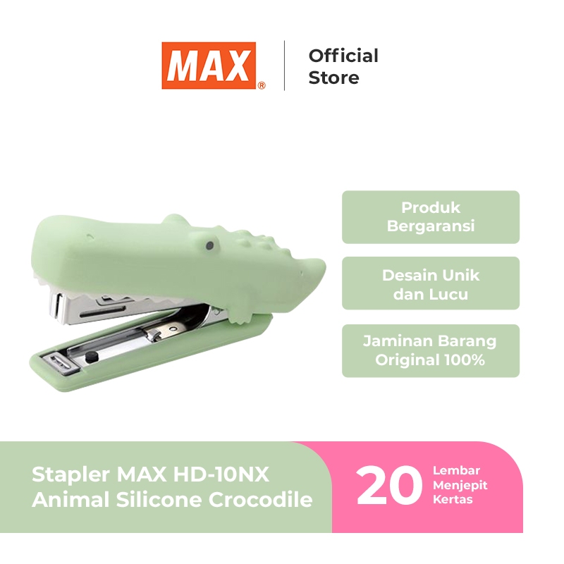 Jual STAPLER MAX Lucu Kartun Karakter Baby Shark / Buaya / Wolf / Panda / Beaver | Shopee Indonesia