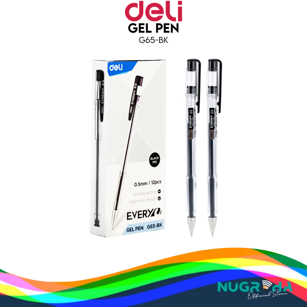 Jual DELI G65-BK GEL PEN PENA BALLPOINT PULPEN HITAM 0.5 MM | Shopee ...