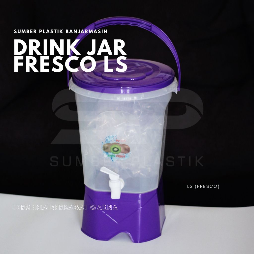 Jual Drink Jar LS Fresco Dengan Gagang Tangkai Wadah Dispenser Air ...