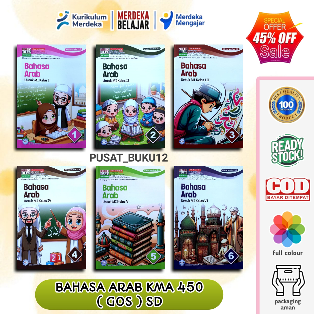 Jual Buku Siswa Pendamping BAHASA ARAB, KMA 450 Kelas 1,2,3,4,5,6 SD Kurikulum Merdeka - Global ...