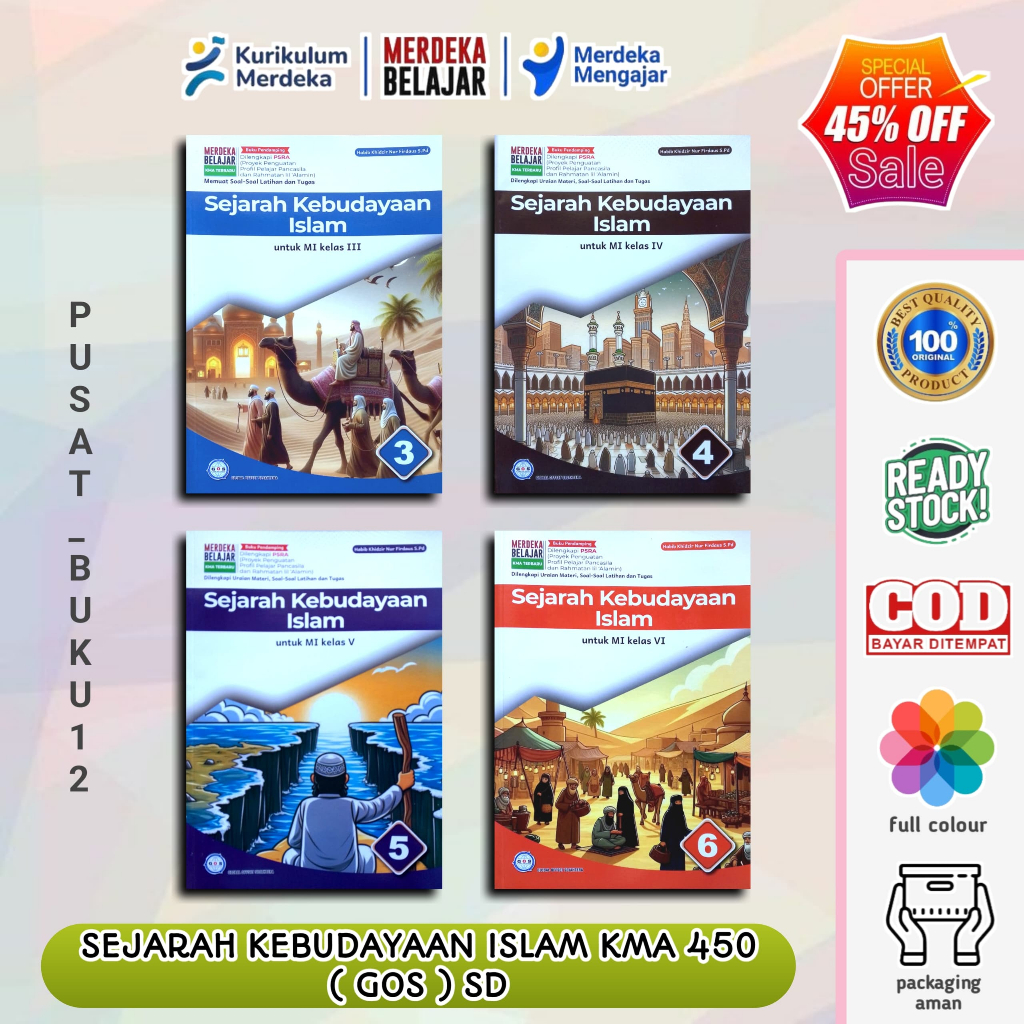 Jual Buku Siswa Pendamping SKI : Sejarah Kebudayaan Islam, KMA 450 Kelas 3,4,5,6 SD Kurikulum ...