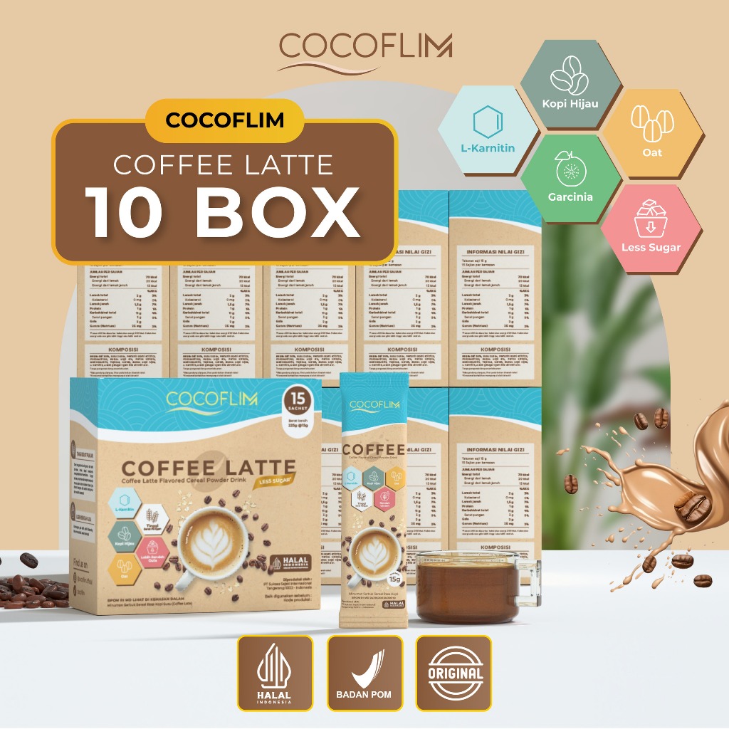 Jual PAKET RESELLER COCOFLIM KOPI DIET & MATCHA DIET 10 BOX (10 x 15 ...