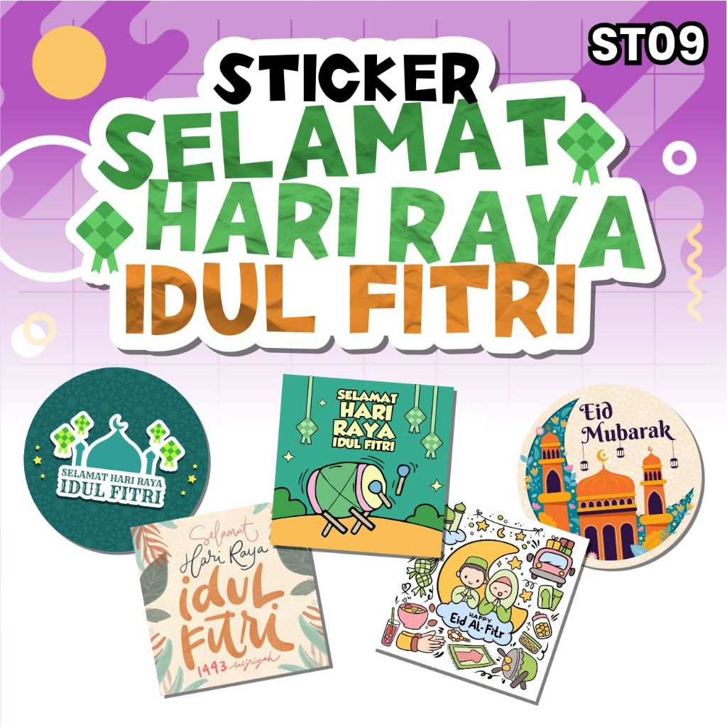 Jual ST09 Stiker / Sticker Label Custom Selamat Idul Fitri Lebaran ...