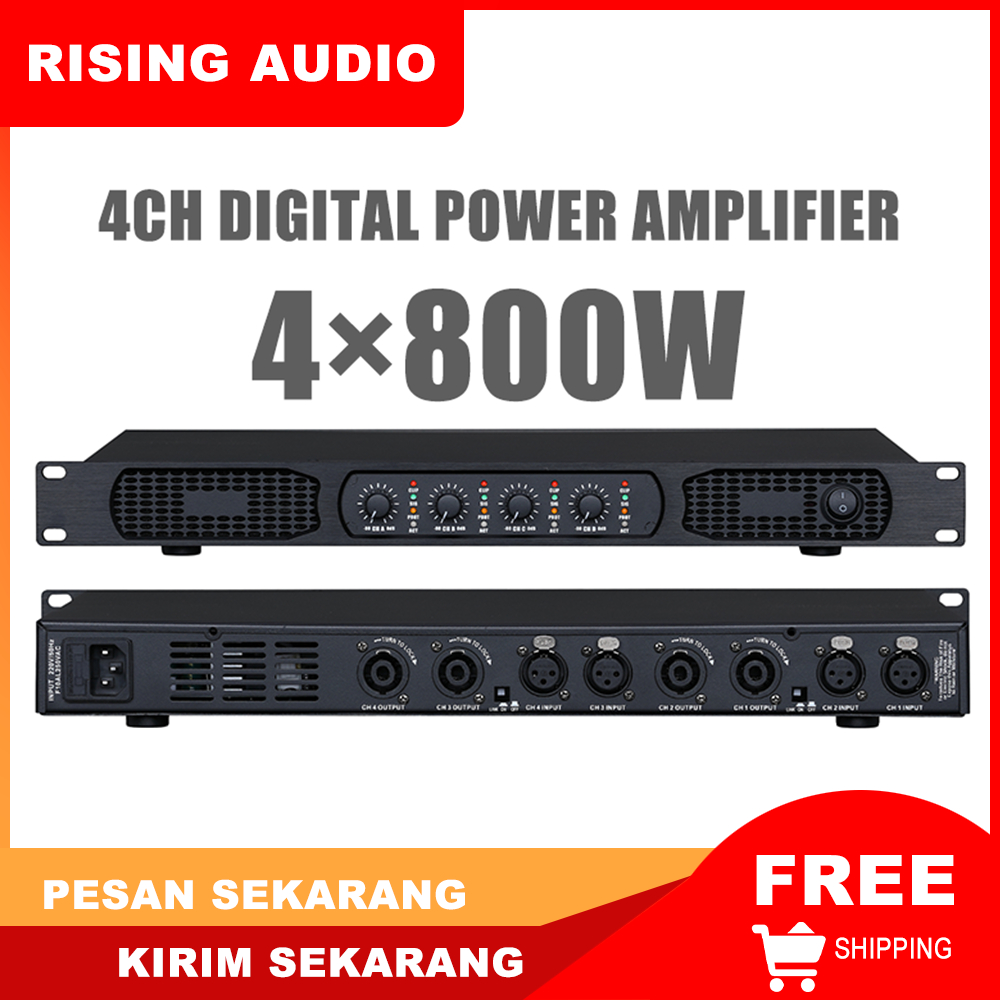 Jual RISING AUDIO DA4400 power amplifier 8ohm power sound Penguat Daya ...