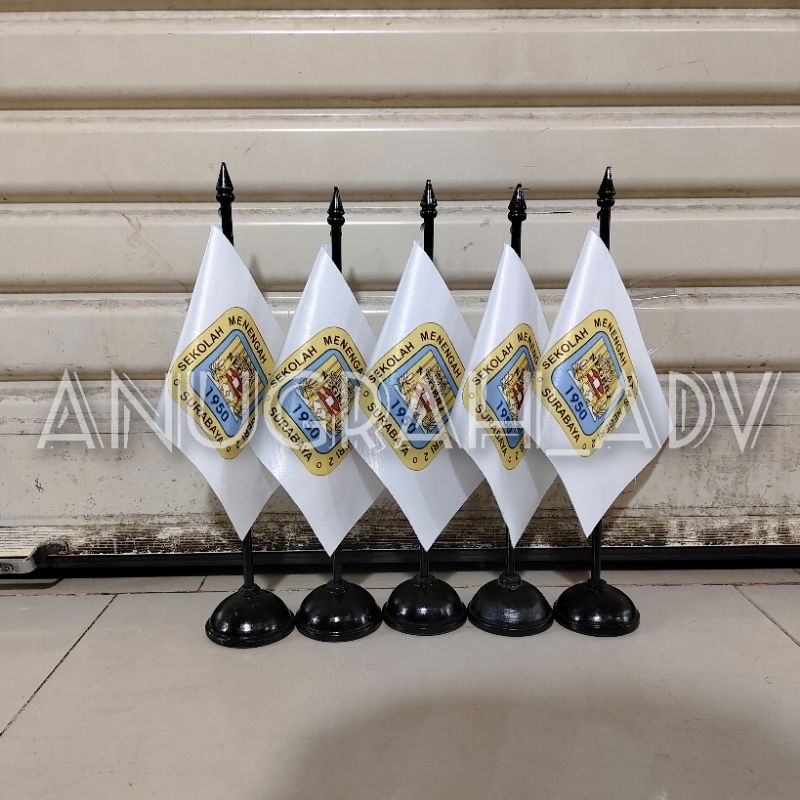 Jual bendera meja bendera pajangan meja logo custom ukuran 15cm x 22 ...