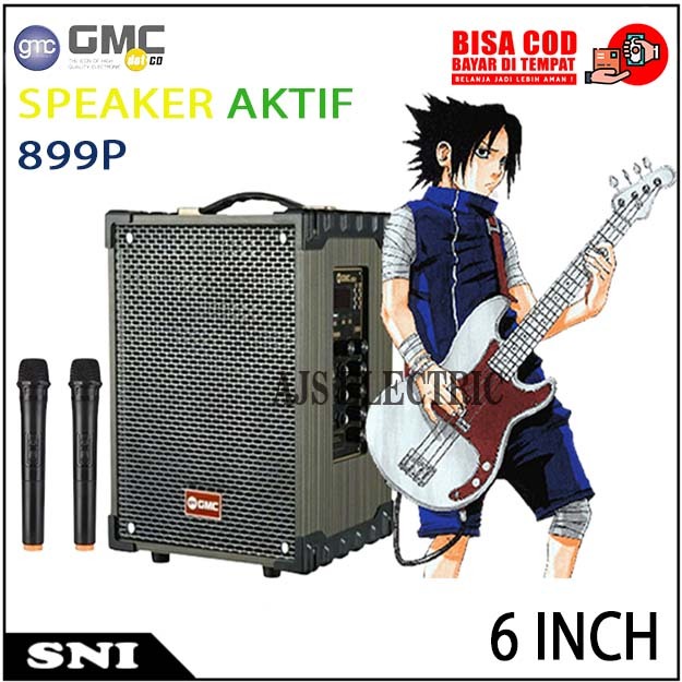 Jual Speaker Portable GMC 899P Bluetooth Karaoke 2 Mic Wireless High ...