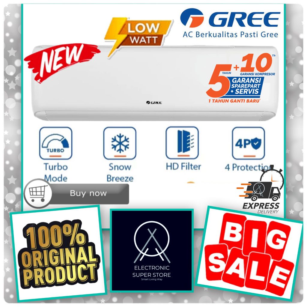 Jual AC GREE GWC-07N1A 07N1A GWC07N1A STANDARD 3/4 PK SUPER LOW WATT ...
