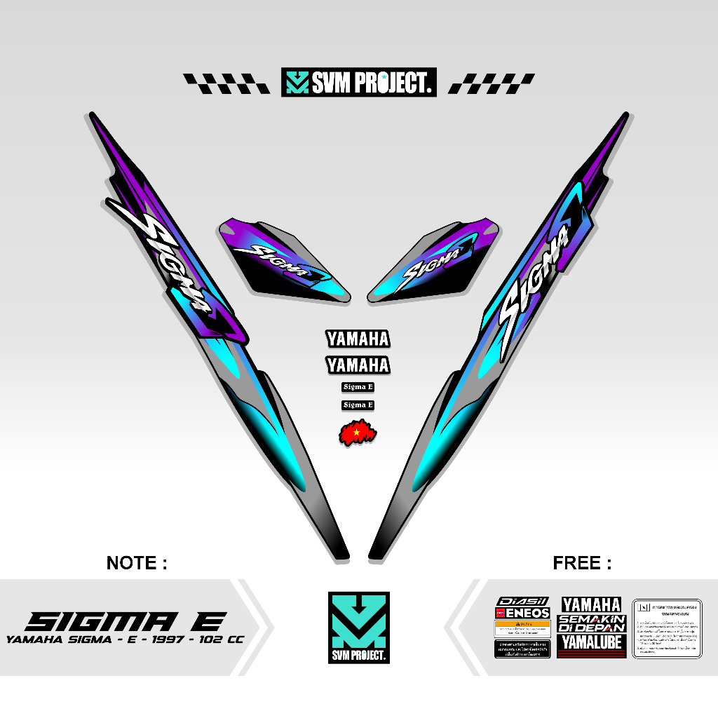 Jual STRIPING YAMAHA SIGMA E 100 MOTIF X3 STICKER SIGMA 2 TAK VARIASI ...