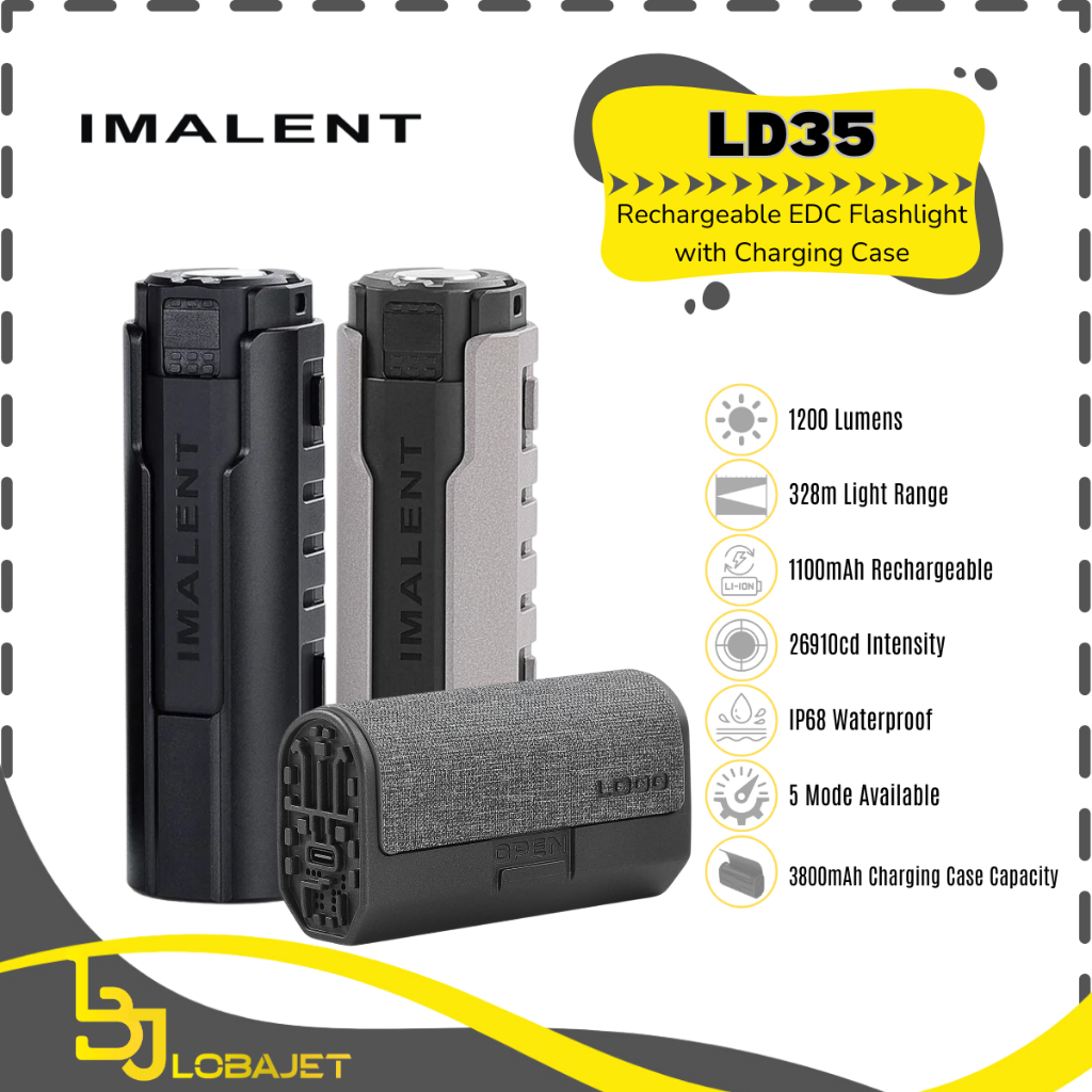 Jual IMALENT LD35 PREMIUM EDITION - Rechargeable EDC Flashlight 1200 ...