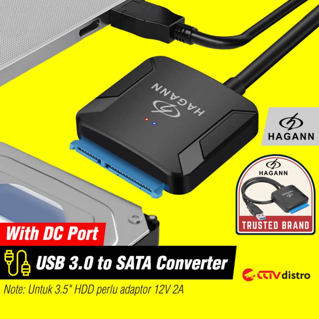 Jual Kabel HDD/SSD SATA ke USB 3.0 HAGANN CON-CC91 dilengkapi DC Port ...