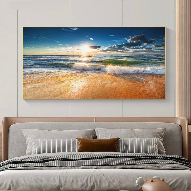 Jual Lukisan Porcelain Model Landscape Pemandangan Alam Pantai Sunset ...