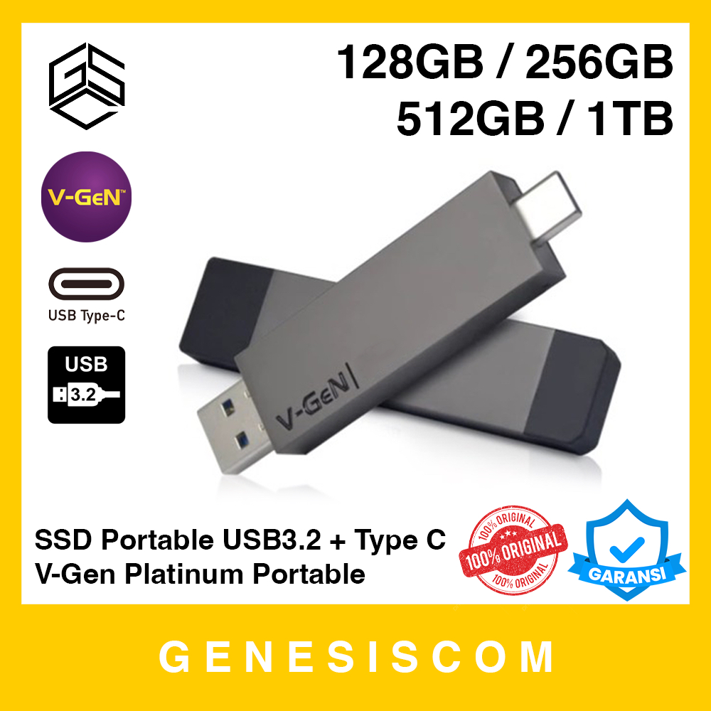 Jual SSD VGEN Platinum 256GB/512GB/1TB Portable USB 3.2 + Type C ...