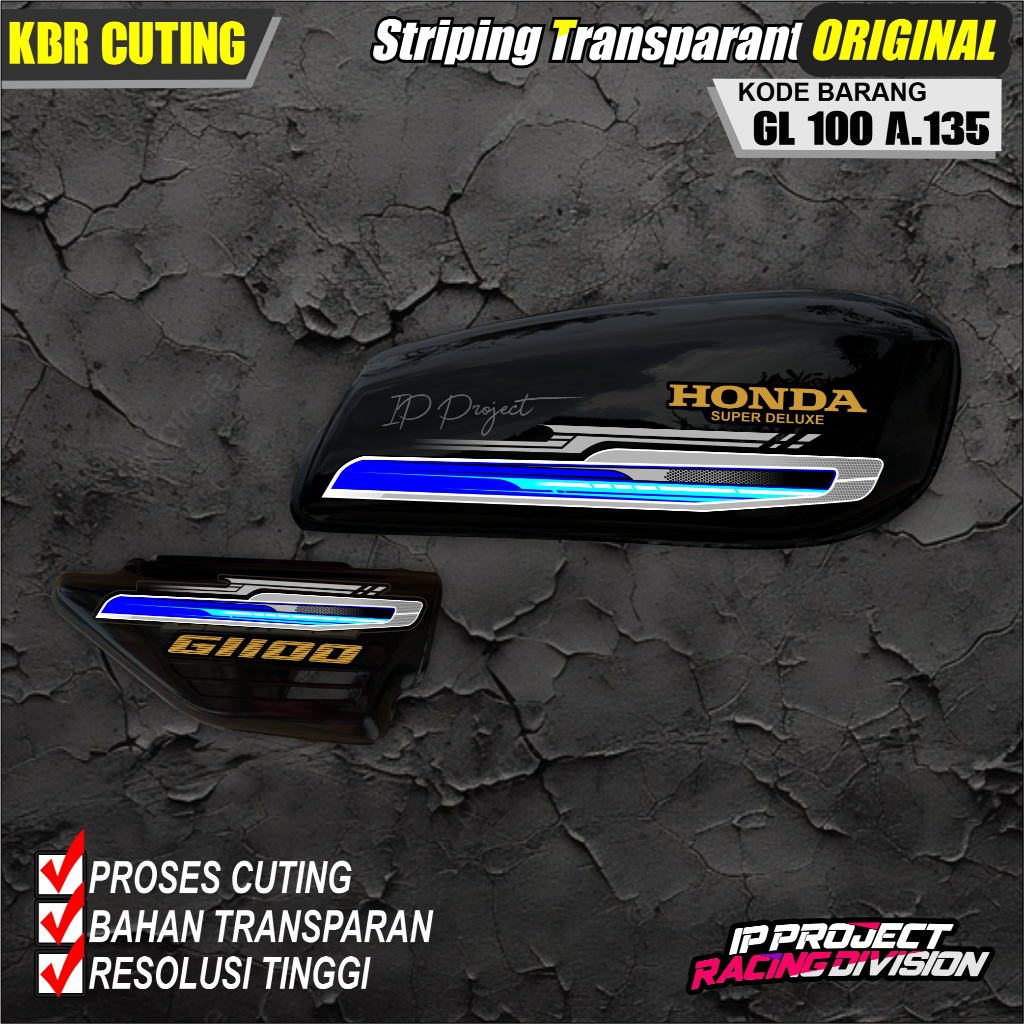 Jual (COD) STIKER STRIPING ORIGINAL MOTOR HONDA GL 100 VARIASI DESAIN ...