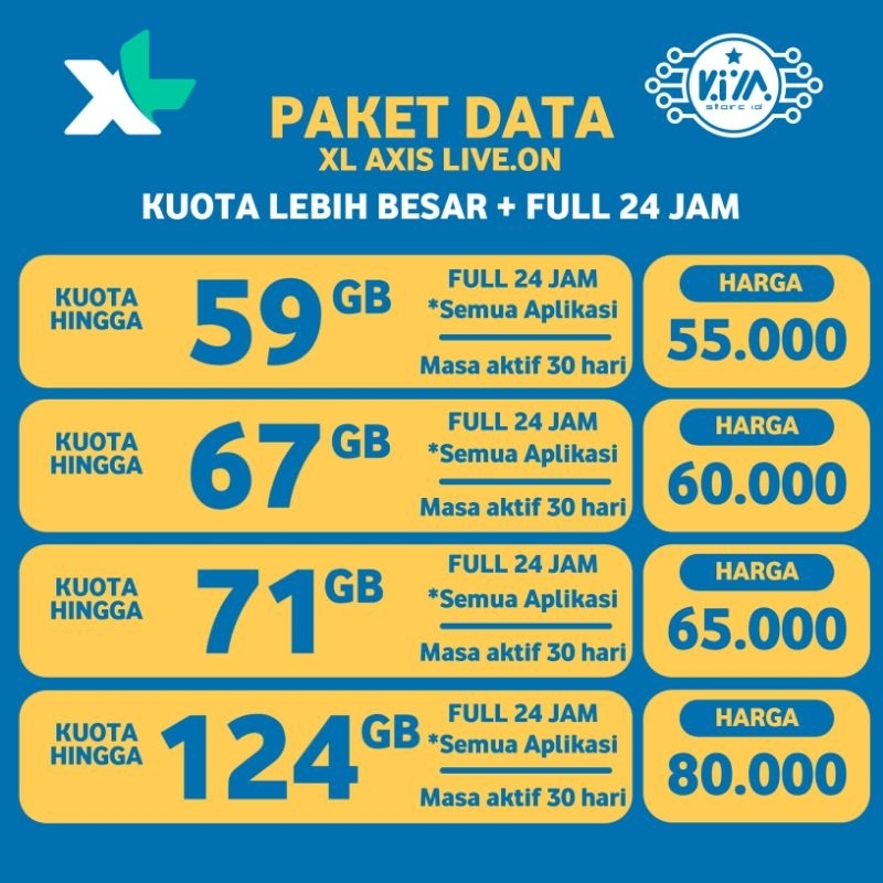 Jual Paket Data Xl Axis Live.on | Shopee Indonesia
