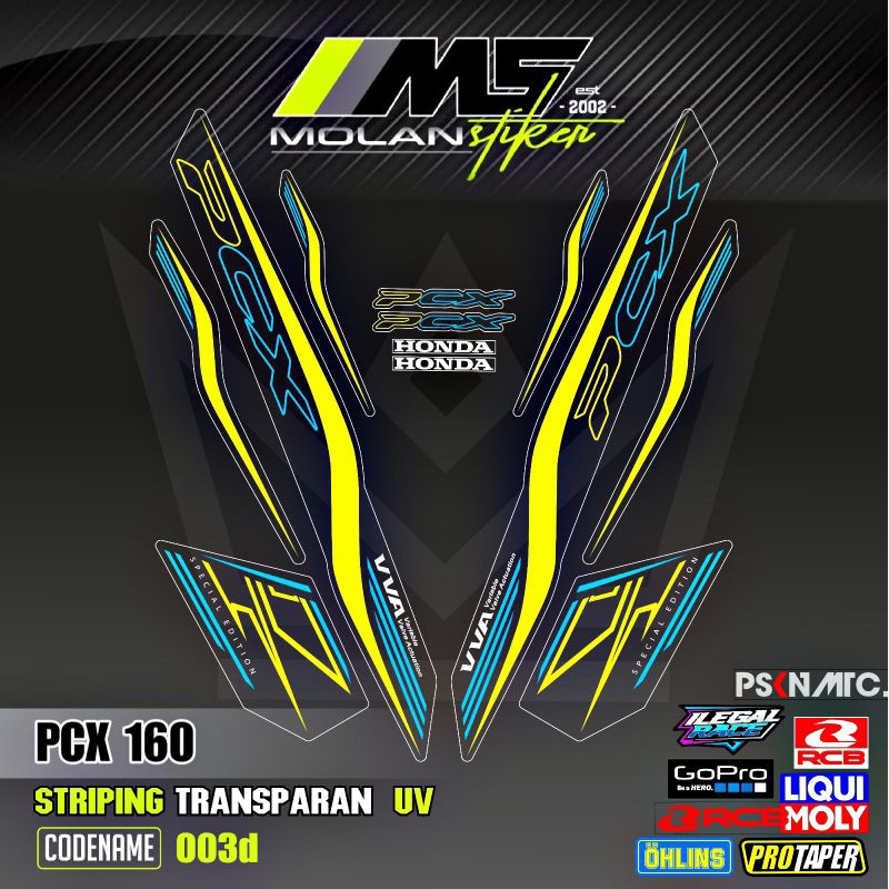 Jual Decal Sticker Striping Variasi Transparan Uv PCX 160 Honda PCX 160 ...