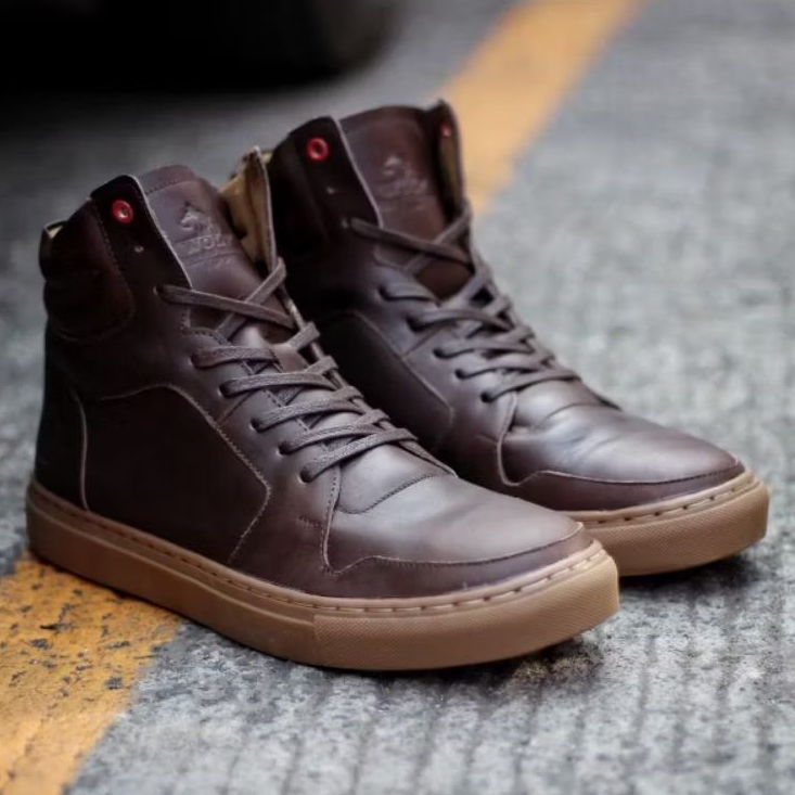 Jual NYEKERMEN x WOLF SNKR HIGH | Sepatu Sneakers Kulit Asli Pria Kets Cowok Model Boots Trendi ...