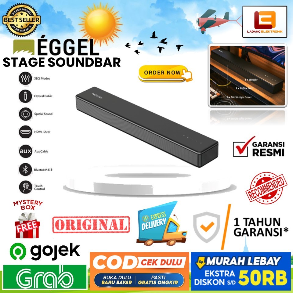 Jual Eggel Stage SoundBar / Sound Bar with Built-In Woofer | Shopee ...